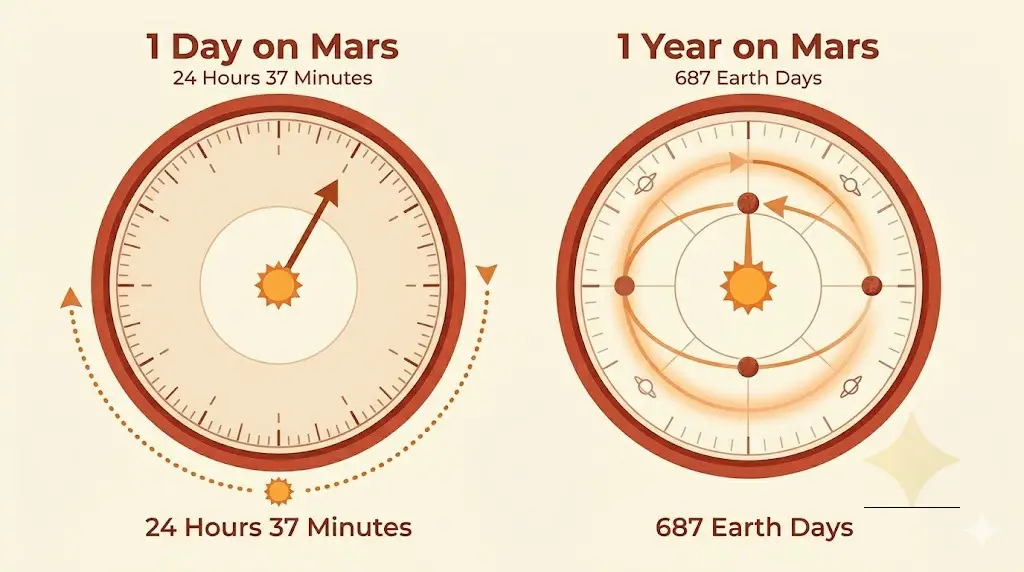 How Long Is a Day on Mars? (And a Year, and a Sol)