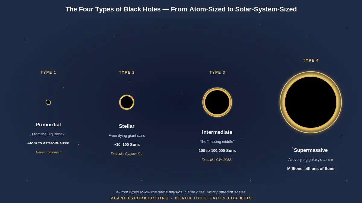 The 4 Types of Black Holes — Explained for Kids